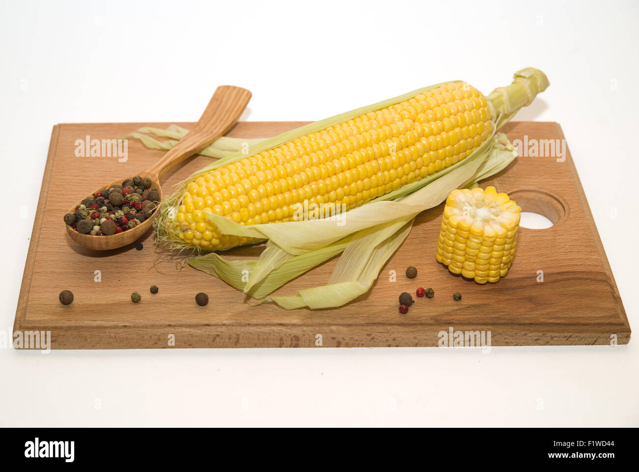 A ripe fruit of corn on a surface Stock Photo - Alamy