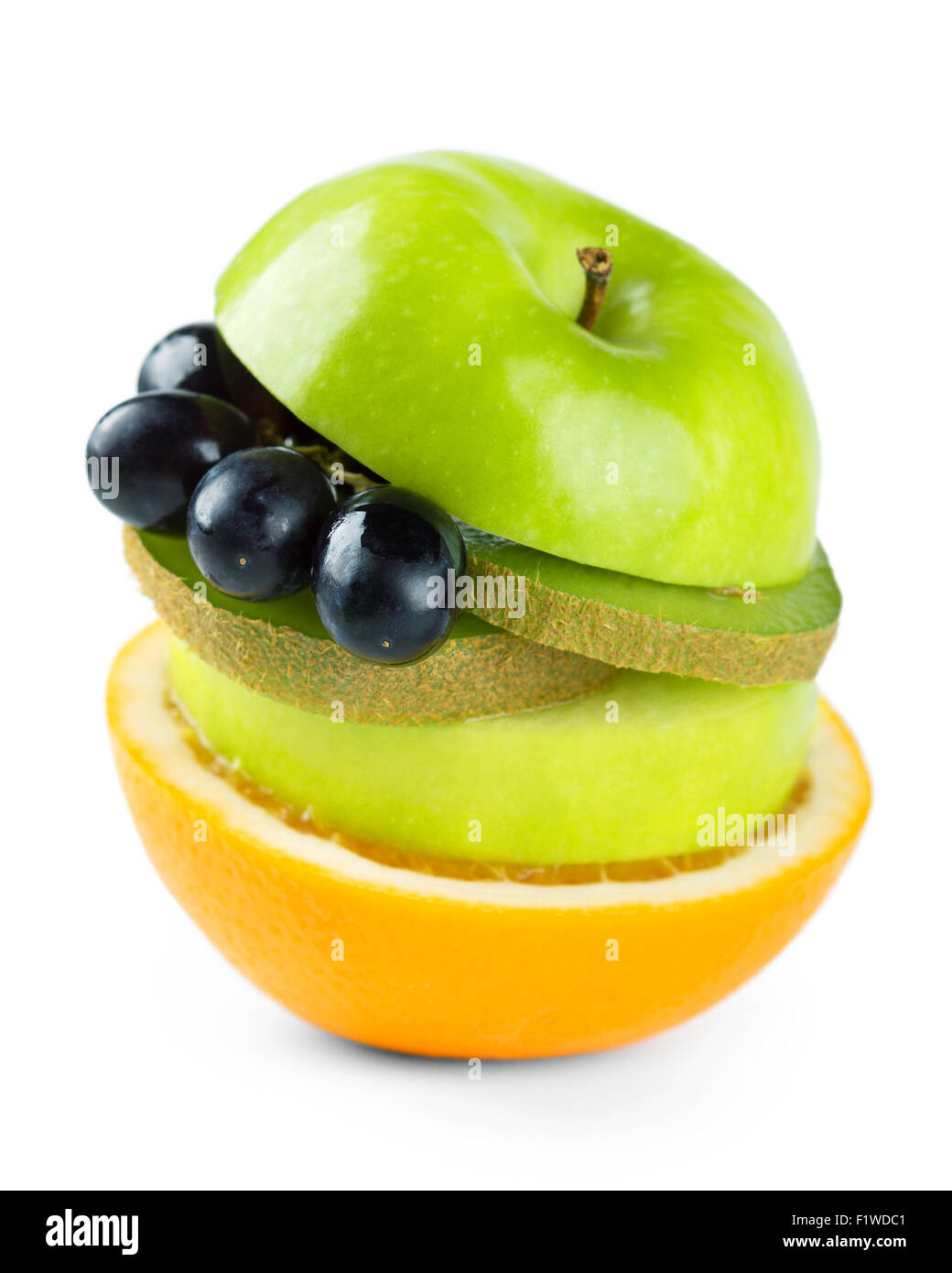 Stack of ripe fruit slices on white background Stock Photo - Alamy