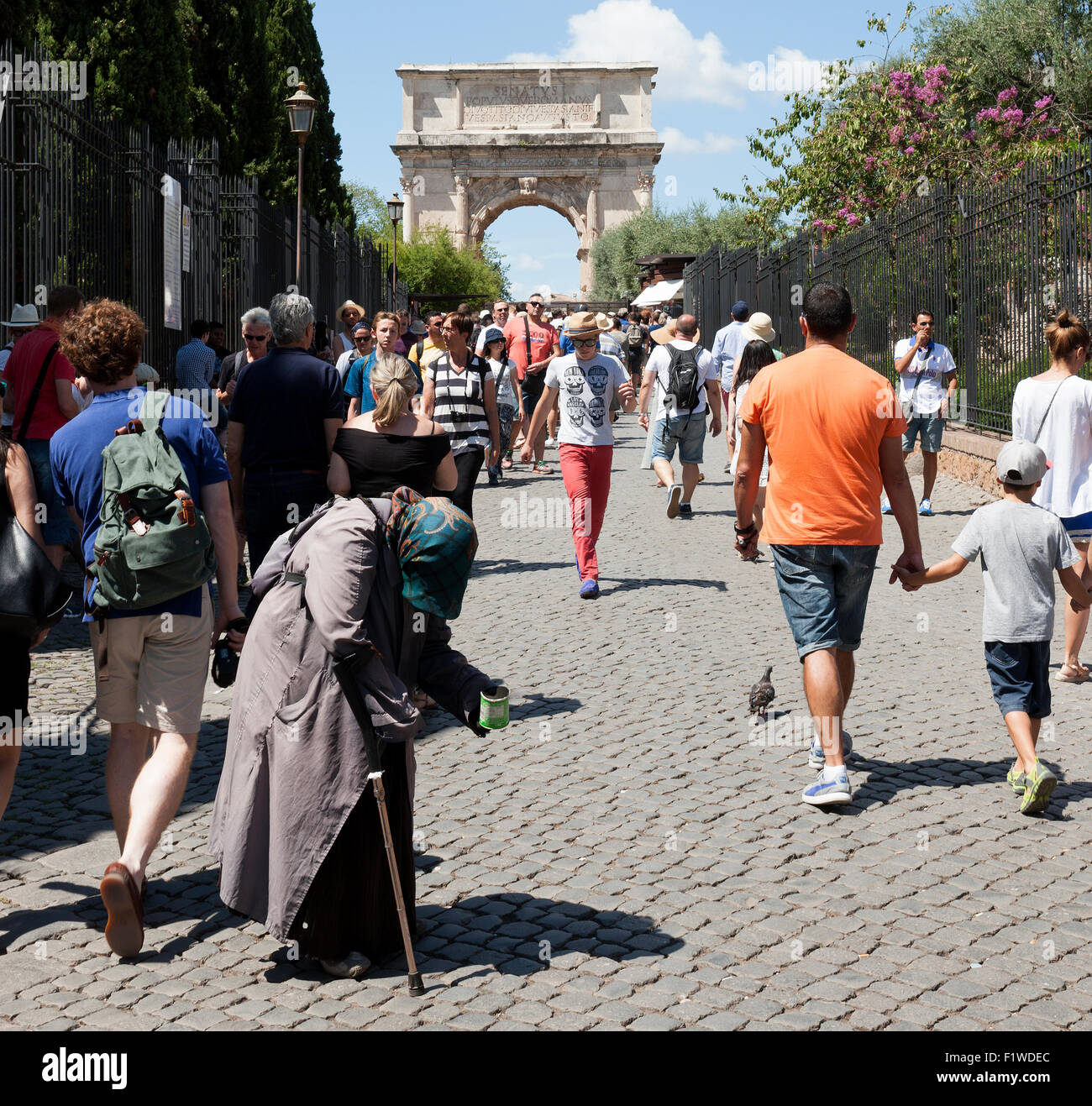 Beggar on streets of Rome Italy Stock Photo - Alamy