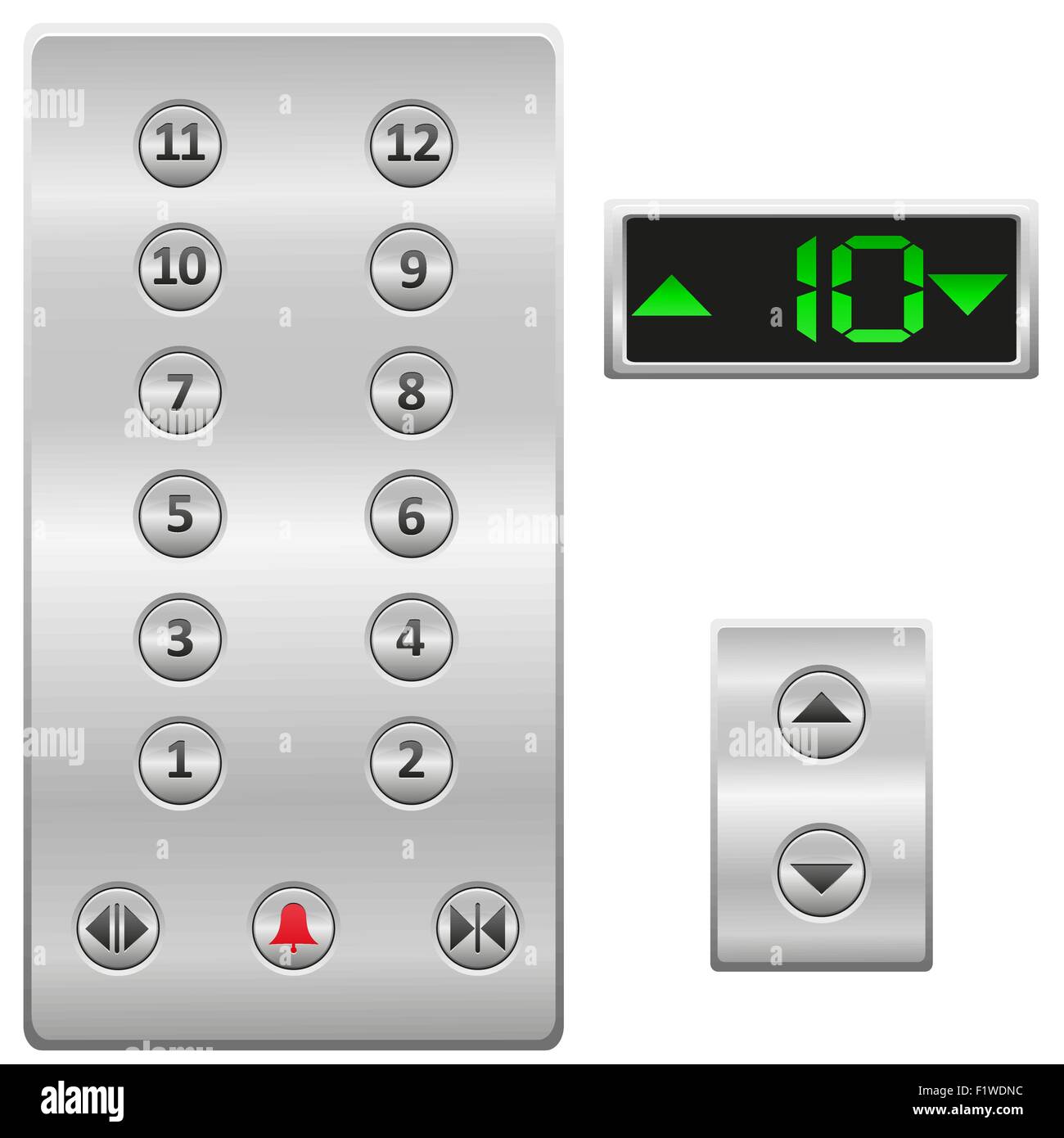 elevator buttons panel vector illustration isolated on white background ...