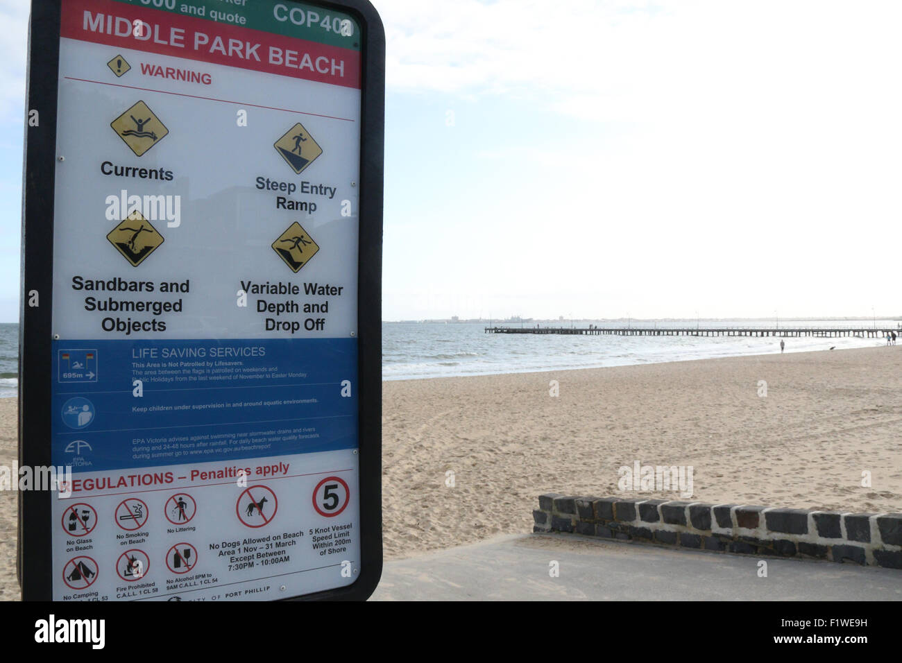 Beaconsfield Pde, the Bayside Trail and Middle Park Beach in Melbourne ...