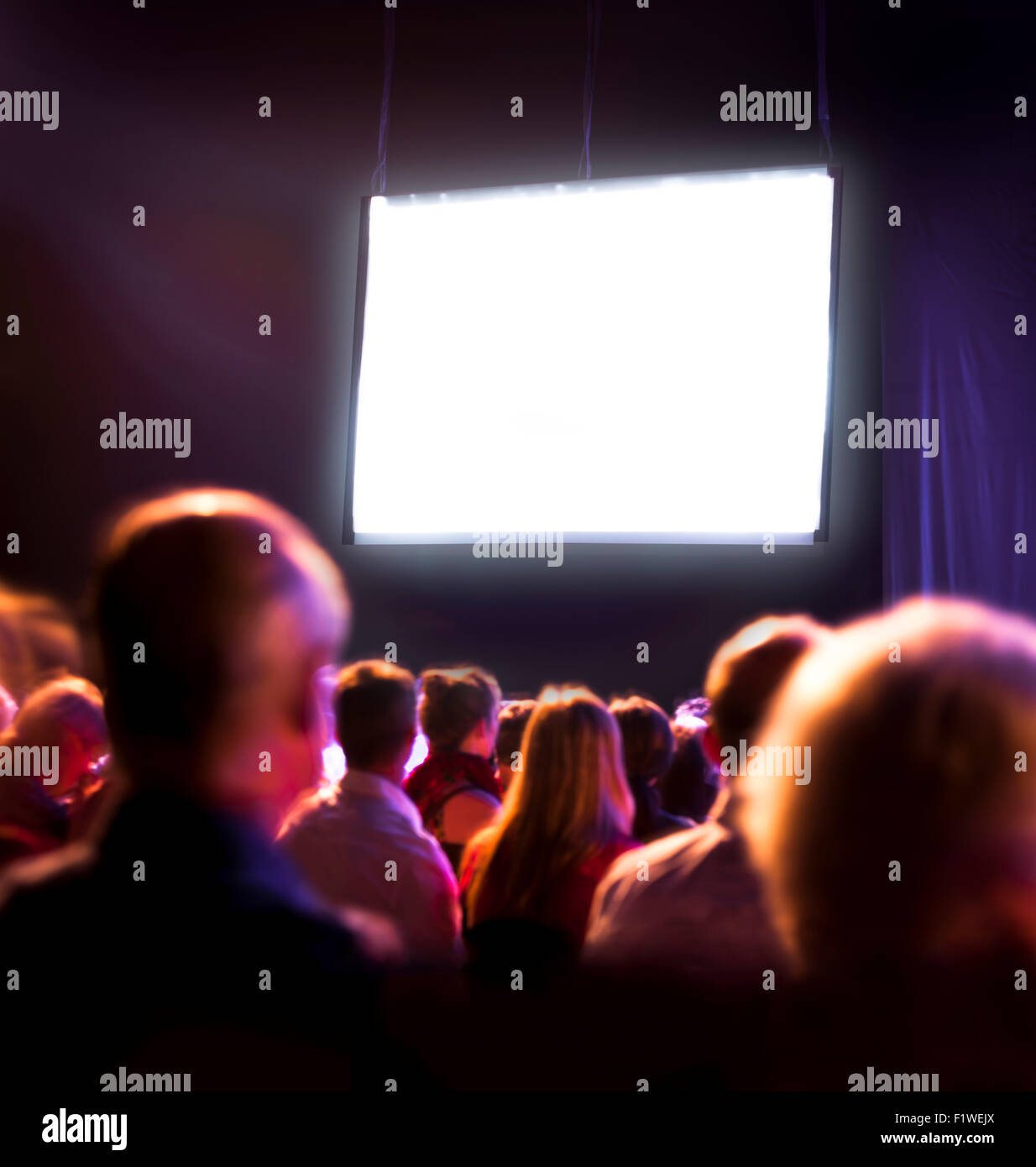 Defocused video unrecognizable anonymous people hi-res stock ...