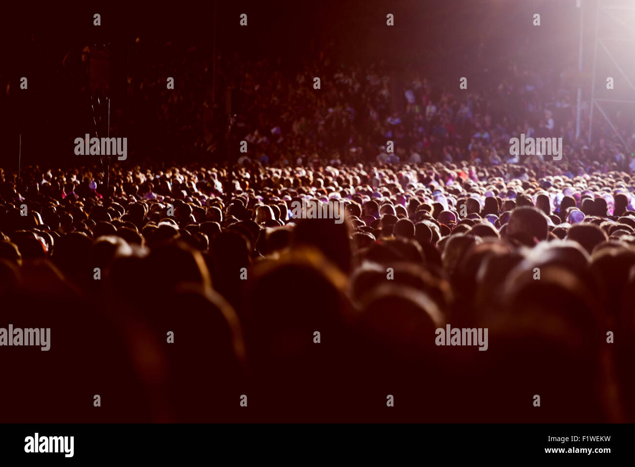 Large crowd of people watching concert or sport event Stock Photo - Alamy