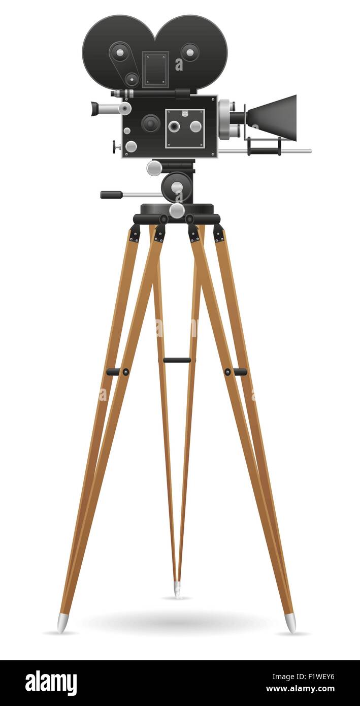 old movie camera vector illustration isolated on white background Stock ...