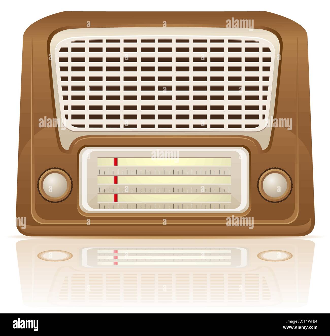 retro radio vector illustration isolated on white background Stock ...