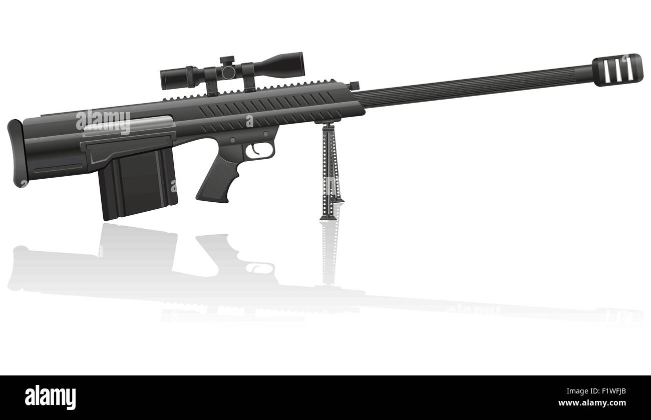 sniper rifle vector illustration isolated on white background Stock ...