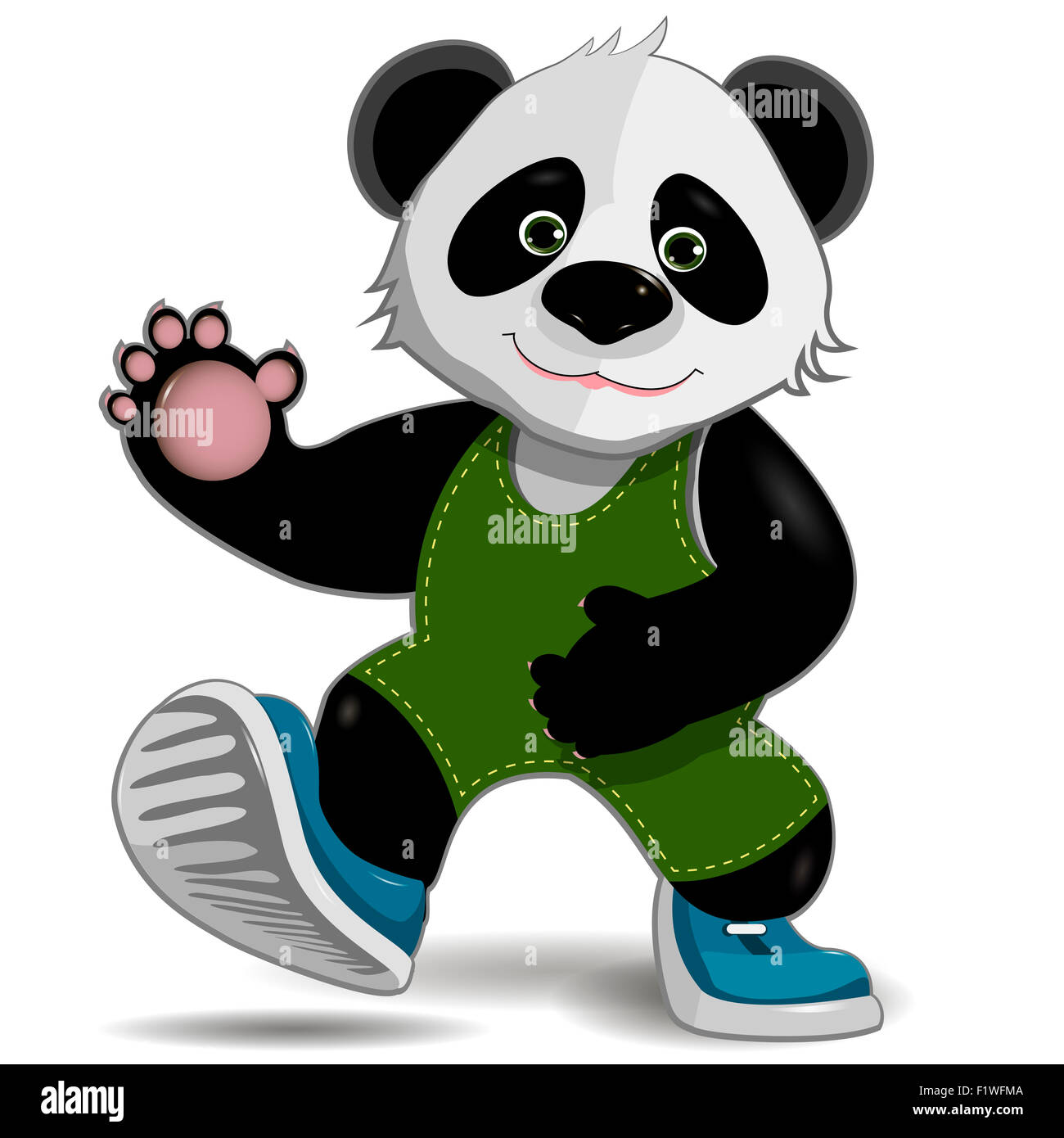 illustration cute fat panda on a white background Stock Photo - Alamy