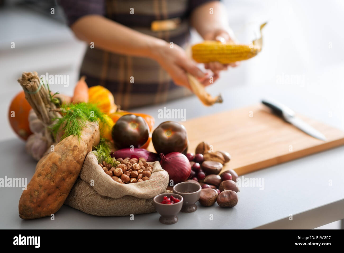The bounty of the Autumn abounds in this photo, with sweet potato, nuts ...