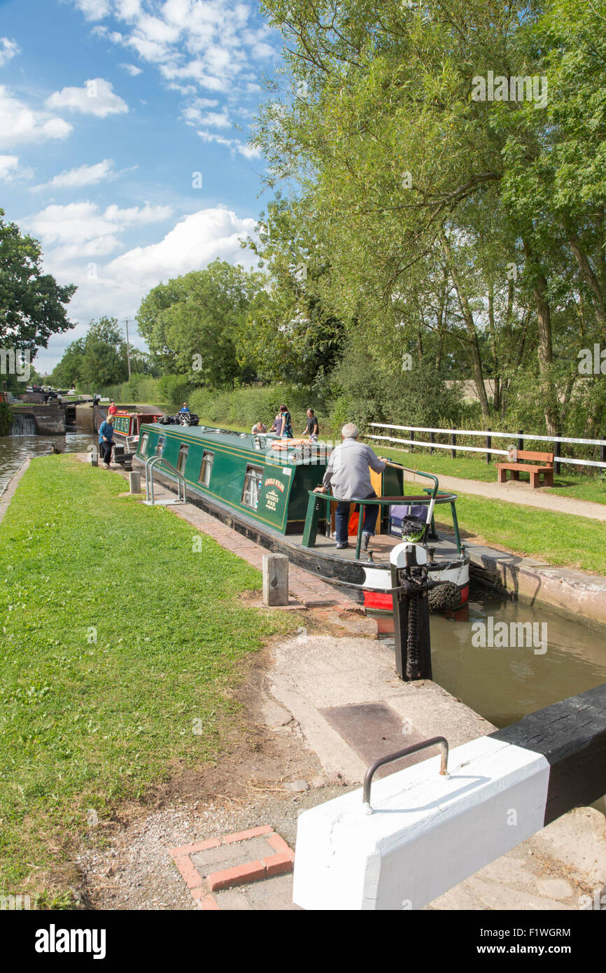 Lapworth flight of locks on the Stratford upon Avon Canal, Warwickshire ...