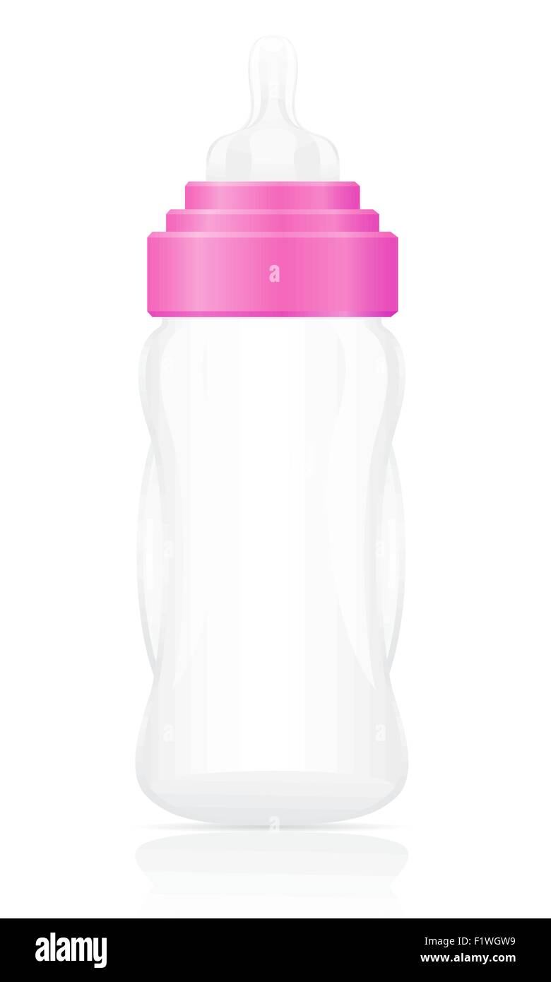 baby bottle pink vector illustration isolated on white background Stock ...