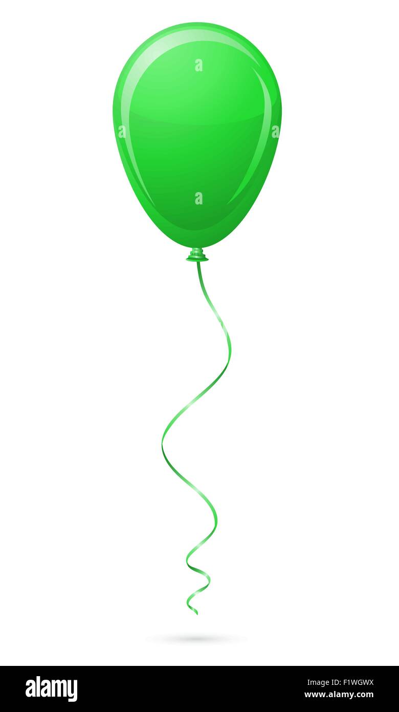 green balloon vector illustration isolated on white background Stock ...