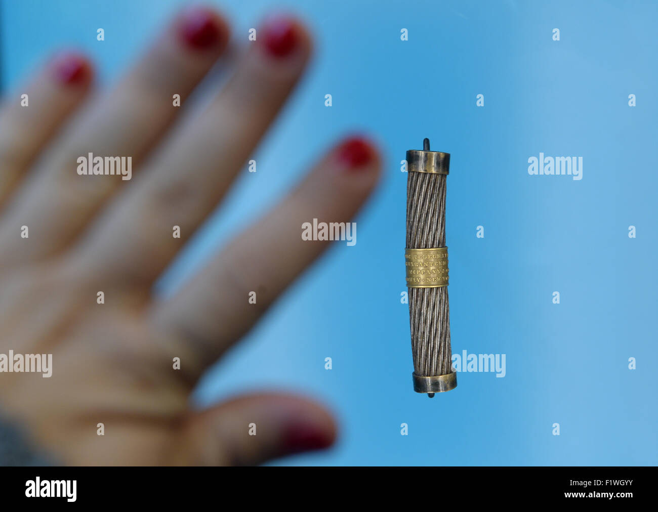 Berlin, Germany. 07th Sep, 2015. A piece of the first transatlantic ...