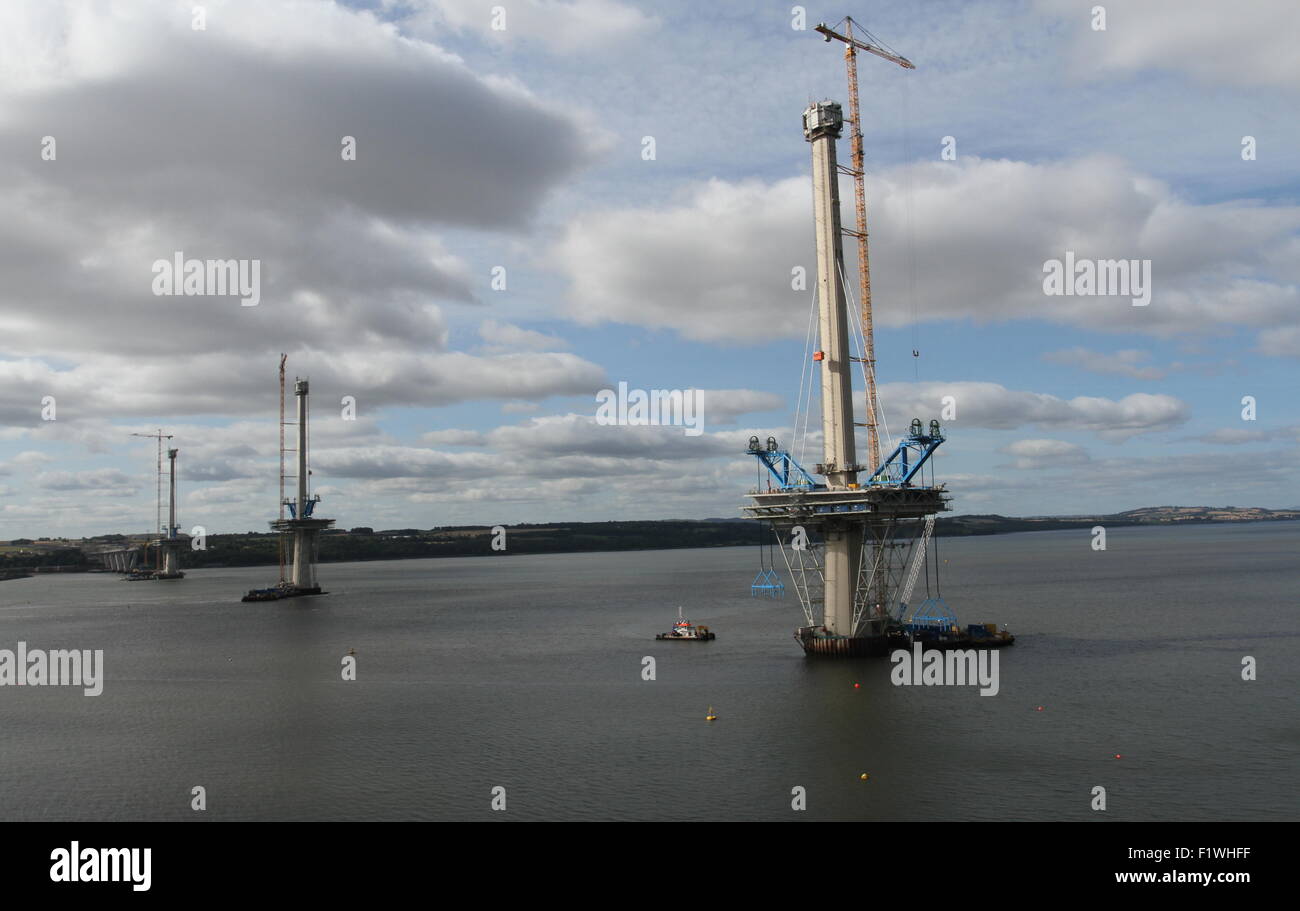 The three towers of Queensferry Crossing under construction Firth of ...