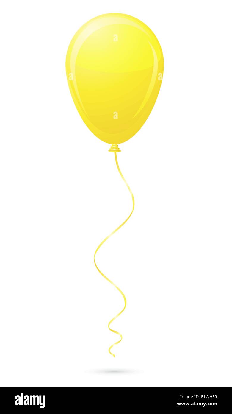 yellow balloon vector illustration isolated on white background Stock ...