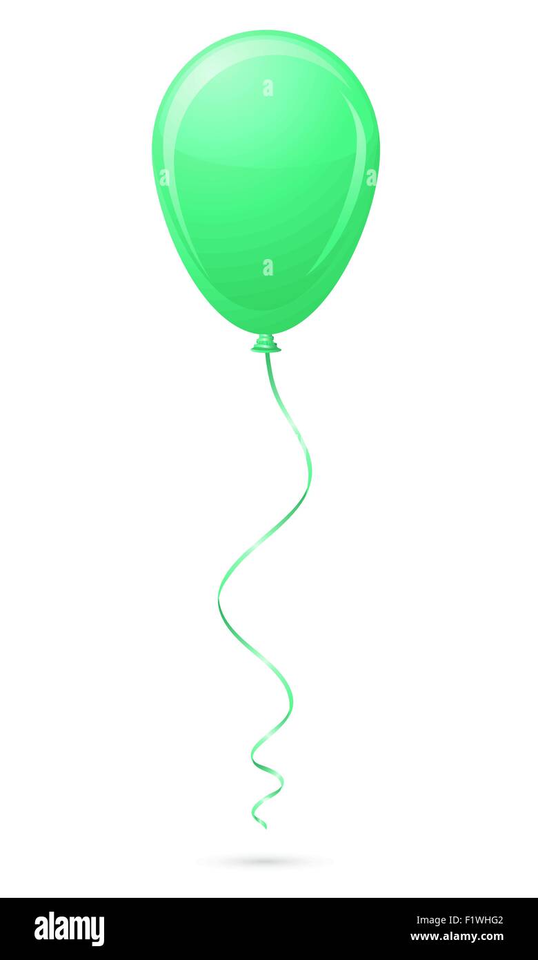 green balloon vector illustration isolated on white background Stock ...