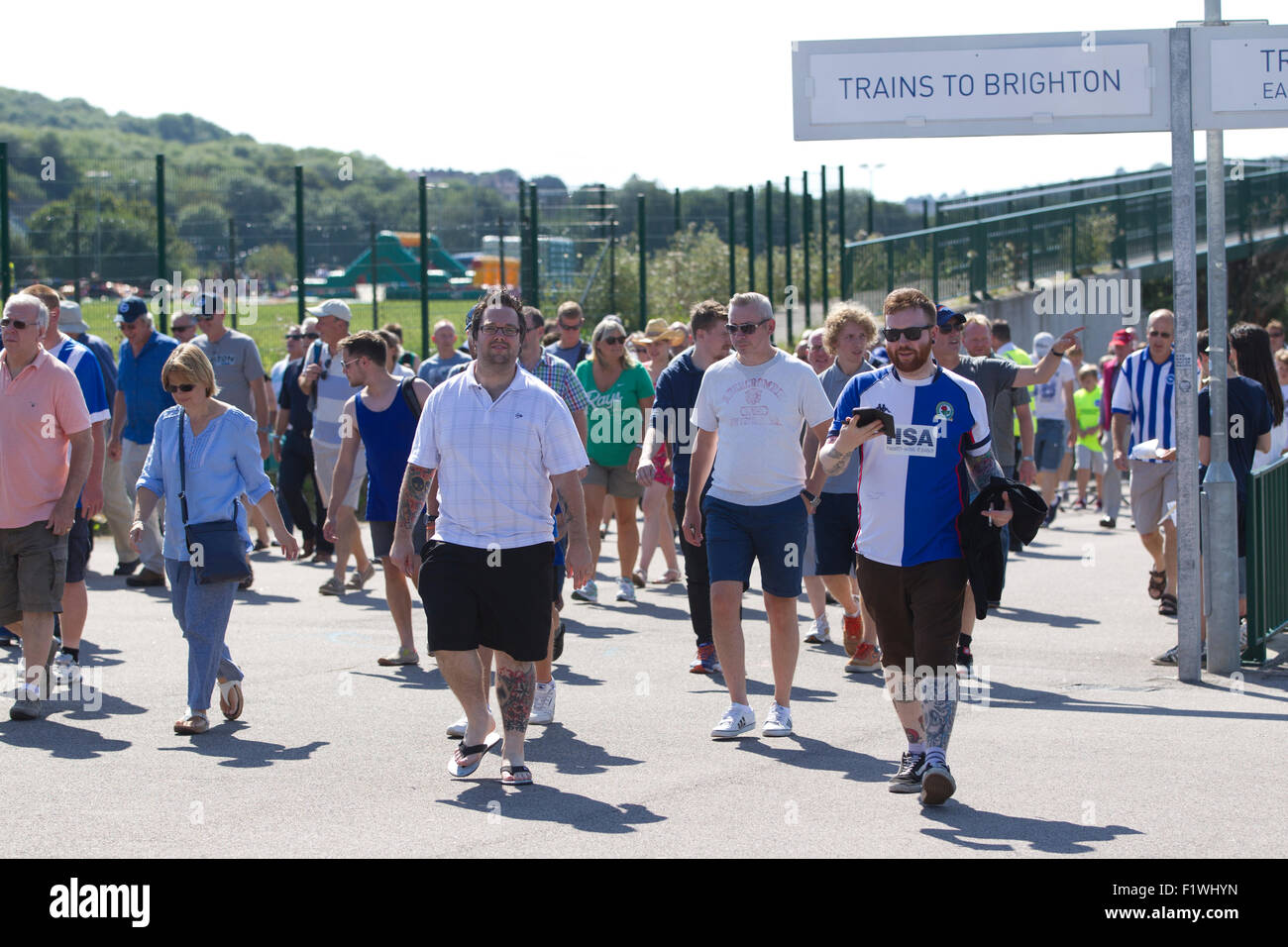 Bighton & Hove football fans travelling from Brighton Rail Station to ...