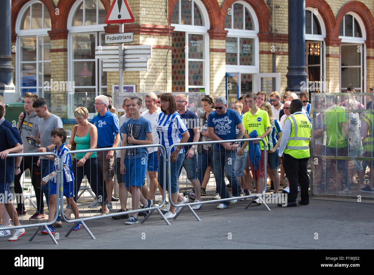 Bighton & Hove football fans travelling from Brighton Rail Station to ...