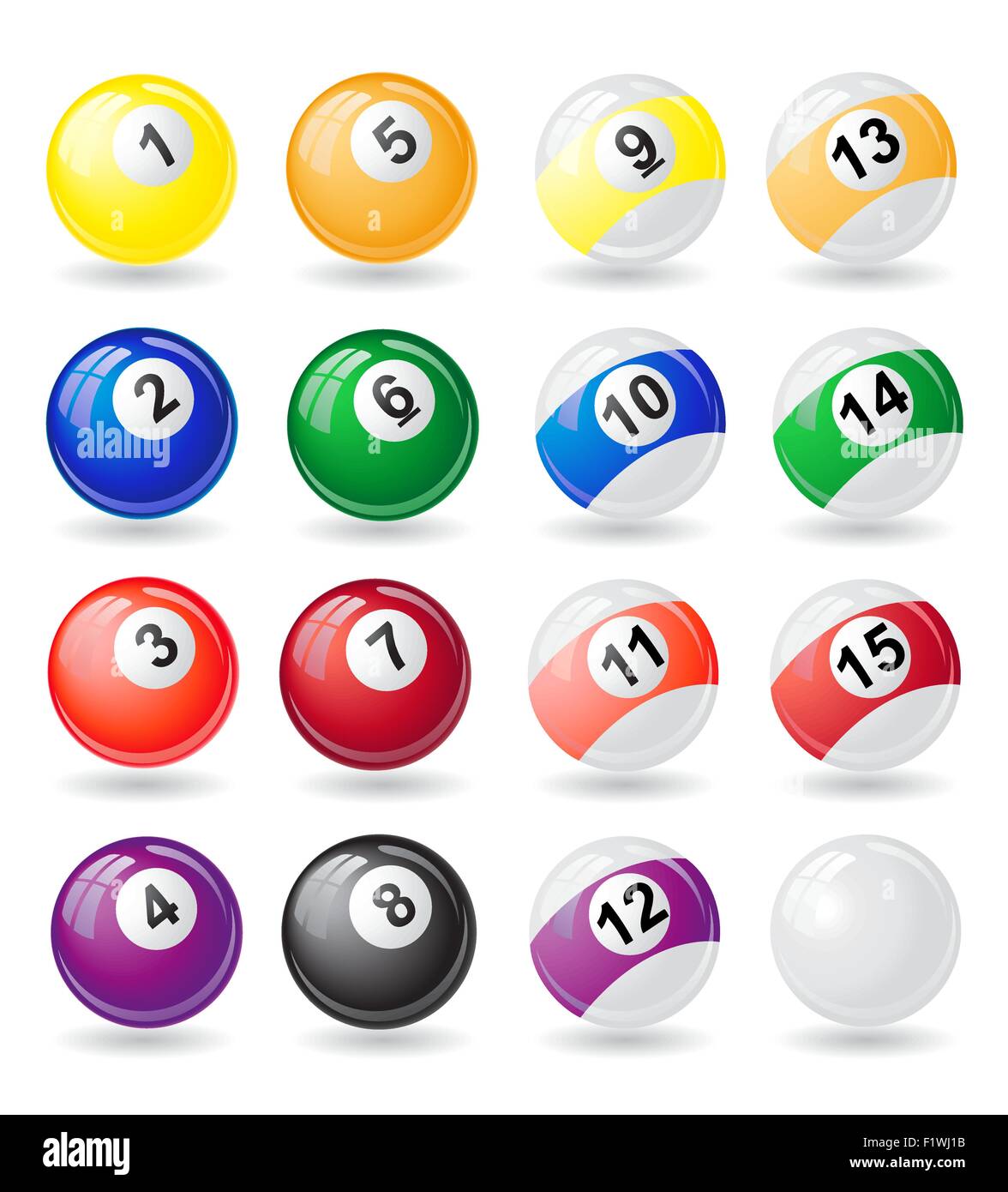 billiards balls vector illustration isolated on white background Stock ...