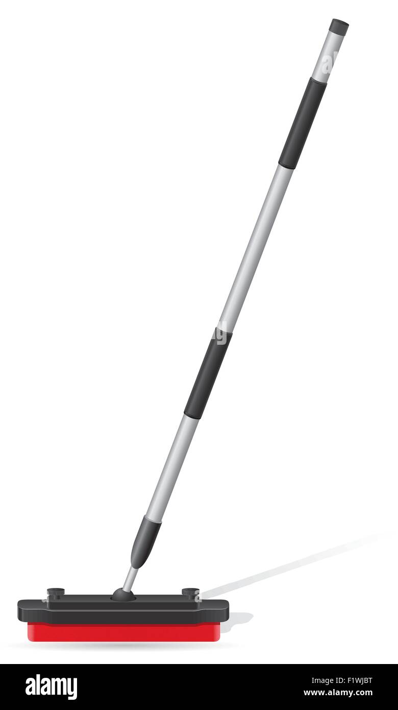 broom for curling vector sport game illustration isolated on white ...