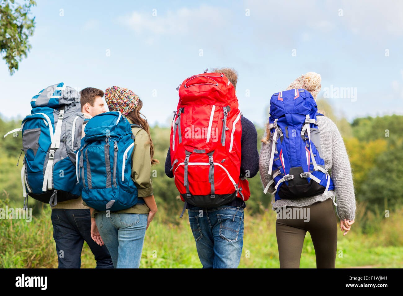 Back view hikers backpacks hi-res stock photography and images - Alamy
