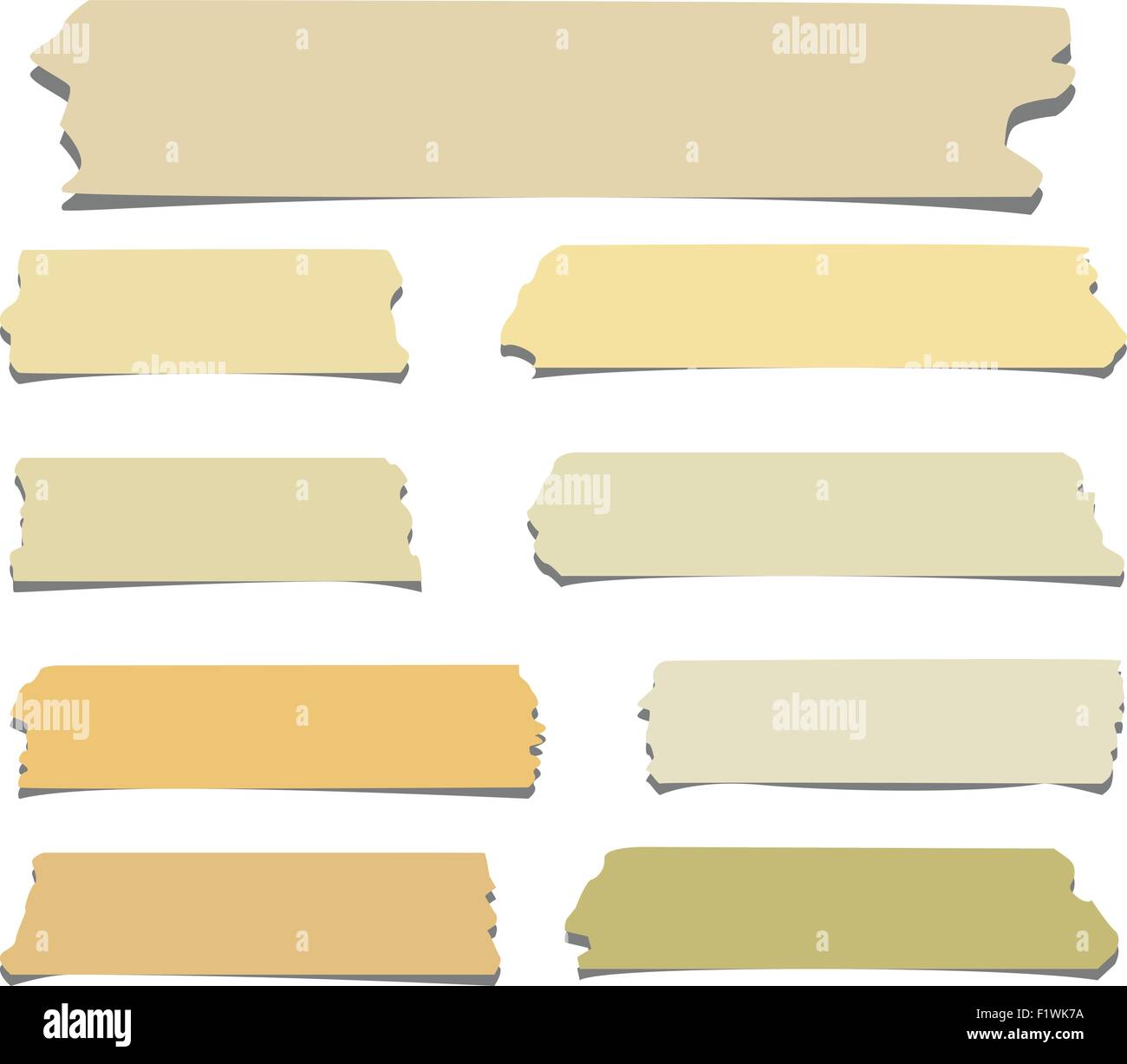 Set of horizontal and different size sticky tape,adhesive pieces Stock ...