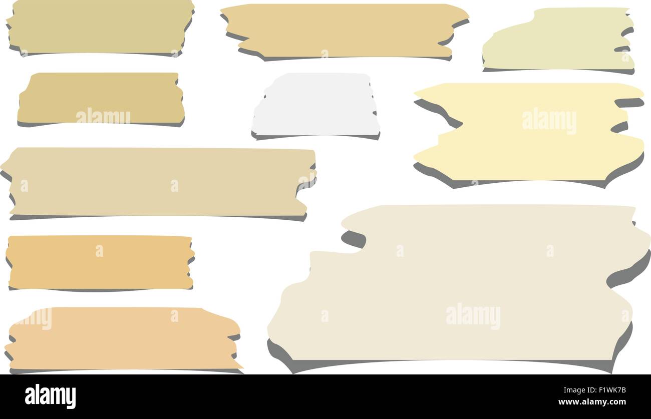 Set of horizontal and different size sticky tape,adhesive pieces Stock ...