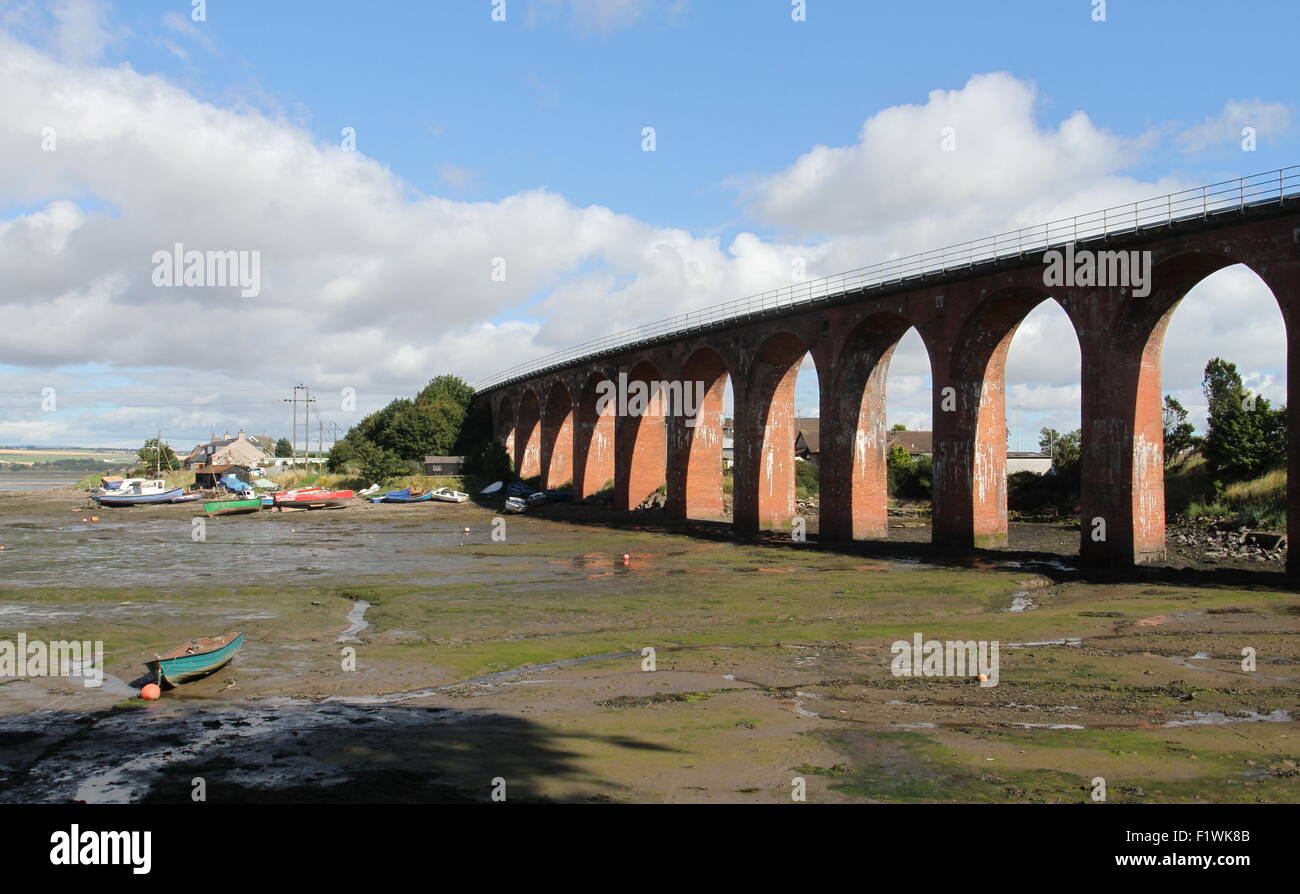 Brick viaduct at low tide Montrose Scotland August 2015 Stock Photo - Alamy