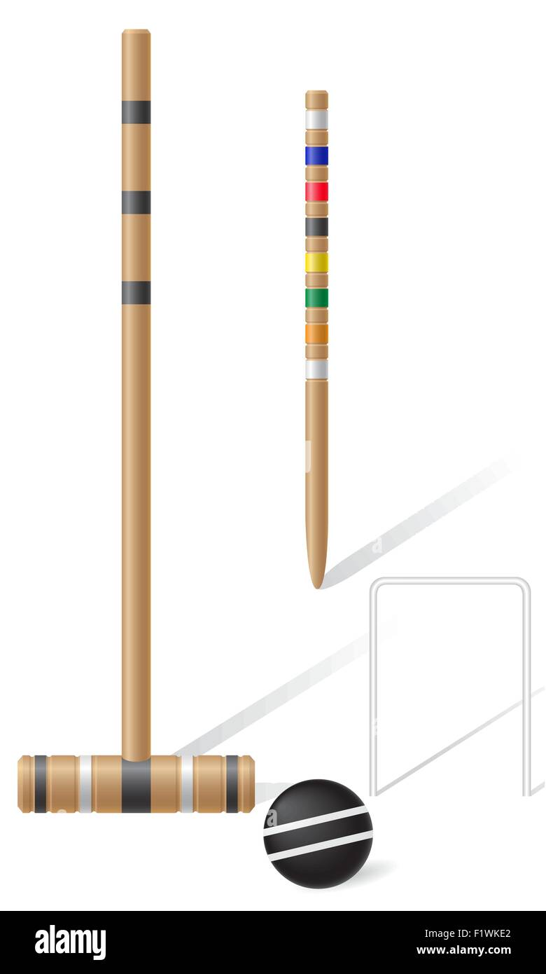 equipment for croquet vector illustration isolated on white background ...