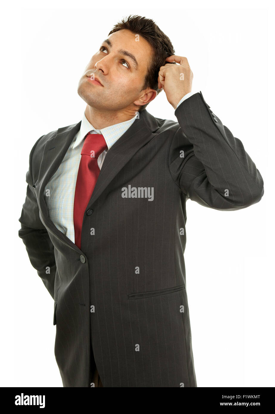 pensive young business man portrait in white background Stock Photo - Alamy pensive young business man portrait in white background Stock Photo - Alamy