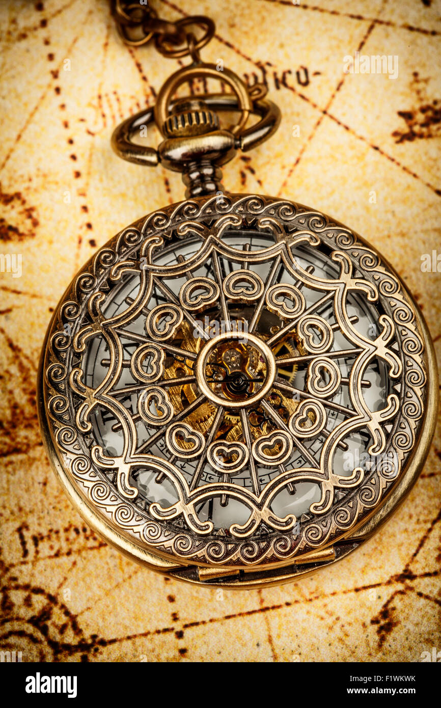 Vintage Antique pocket watch. Vintage grunge still life Stock Photo - Alamy