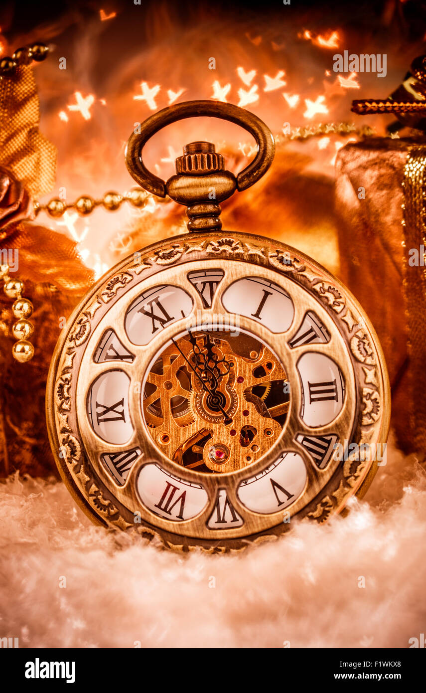 Christmas pocket watch still life Stock Photo - Alamy