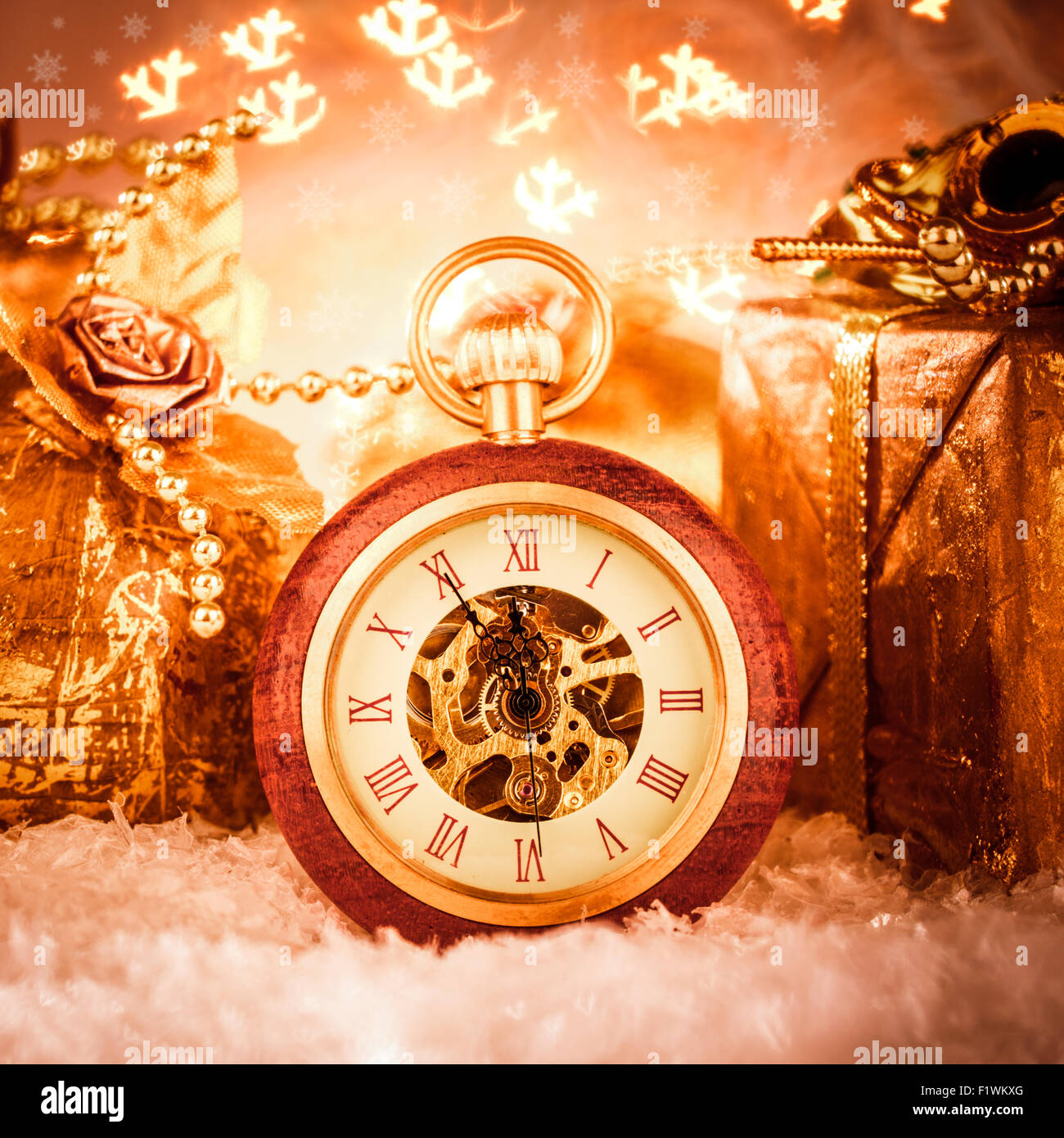 Christmas pocket watch still life Stock Photo - Alamy