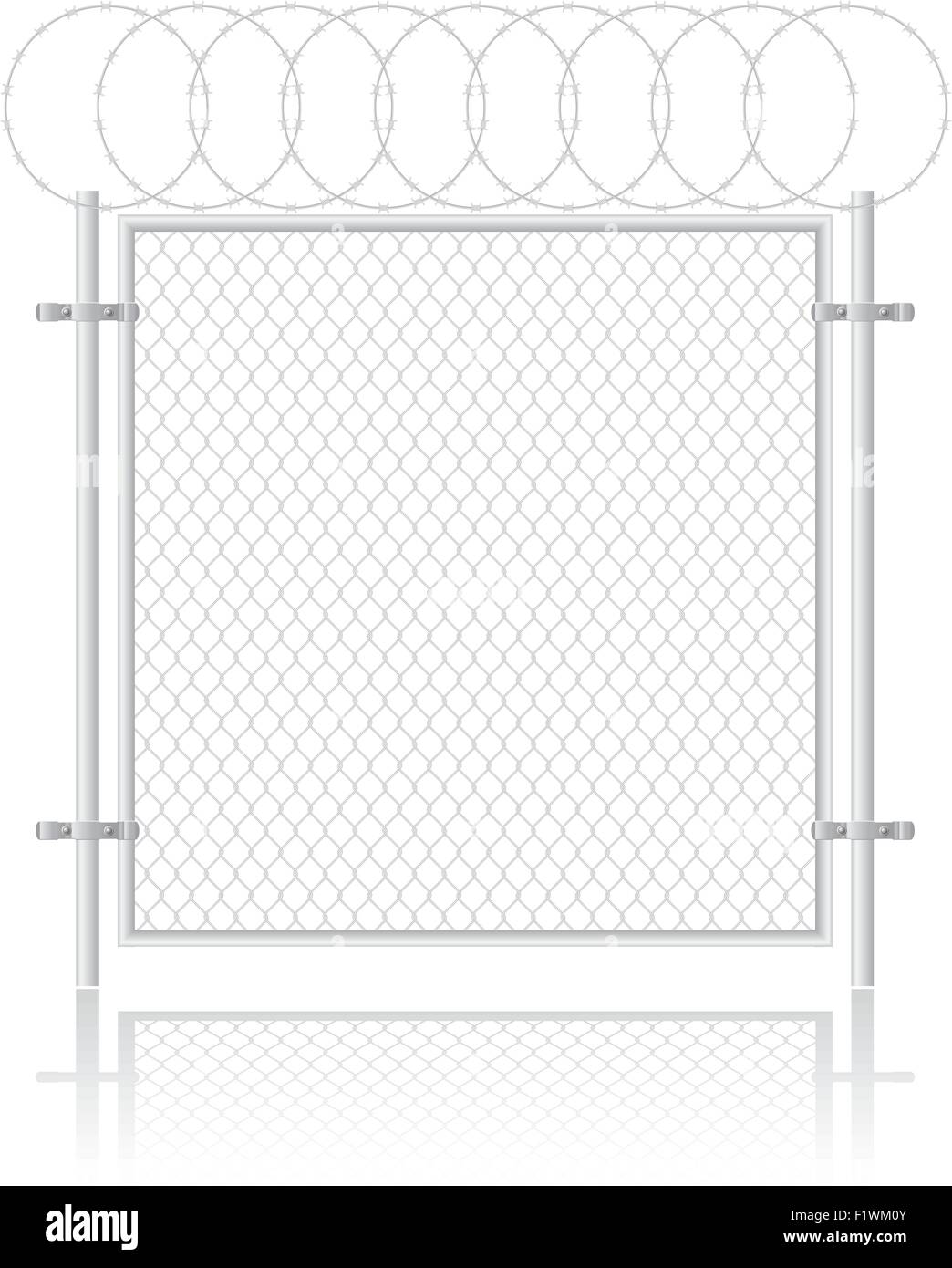 fence made of wire mesh vector illustration isolated on white ...