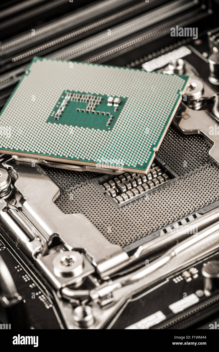 Modern processor and motherboard for a home computer Stock Photo - Alamy