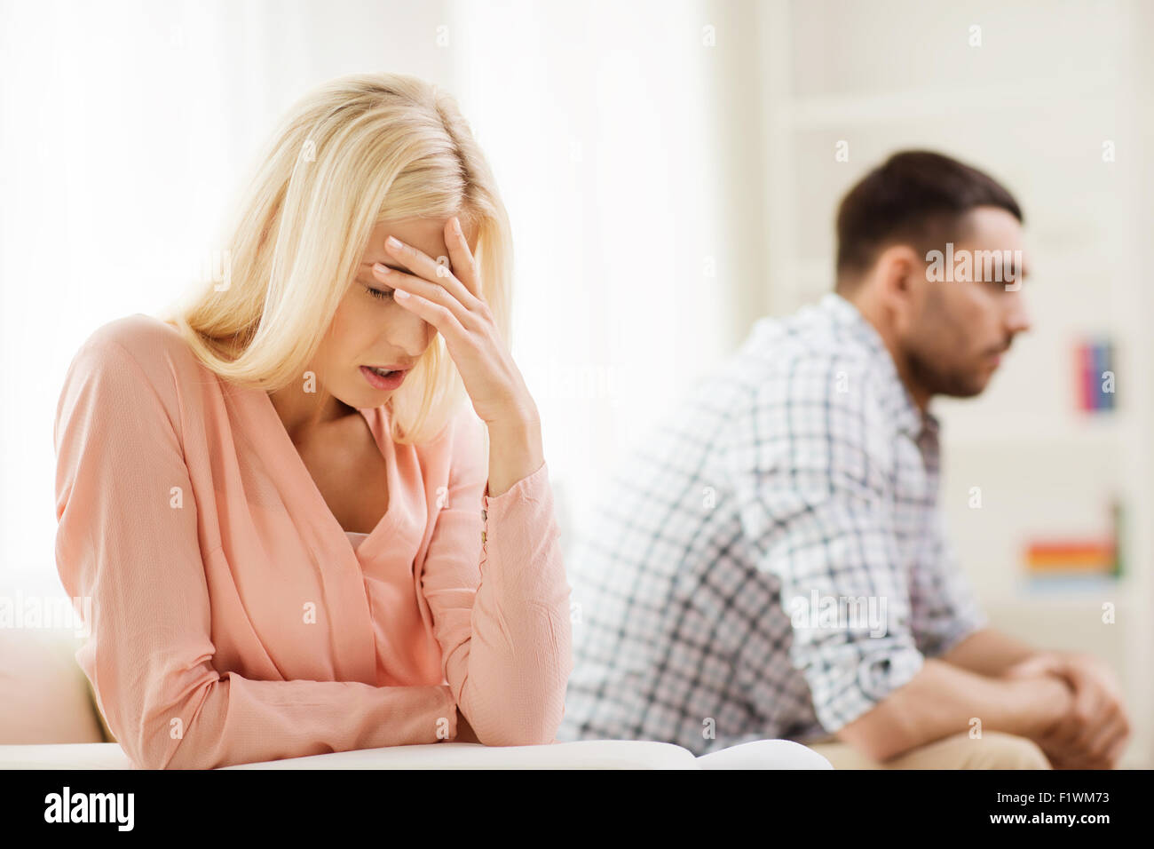unhappy couple having argument at home Stock Photo - Alamy