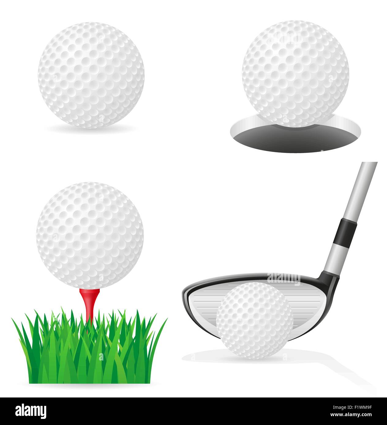 golf ball vector illustration isolated on white background Stock Vector ...