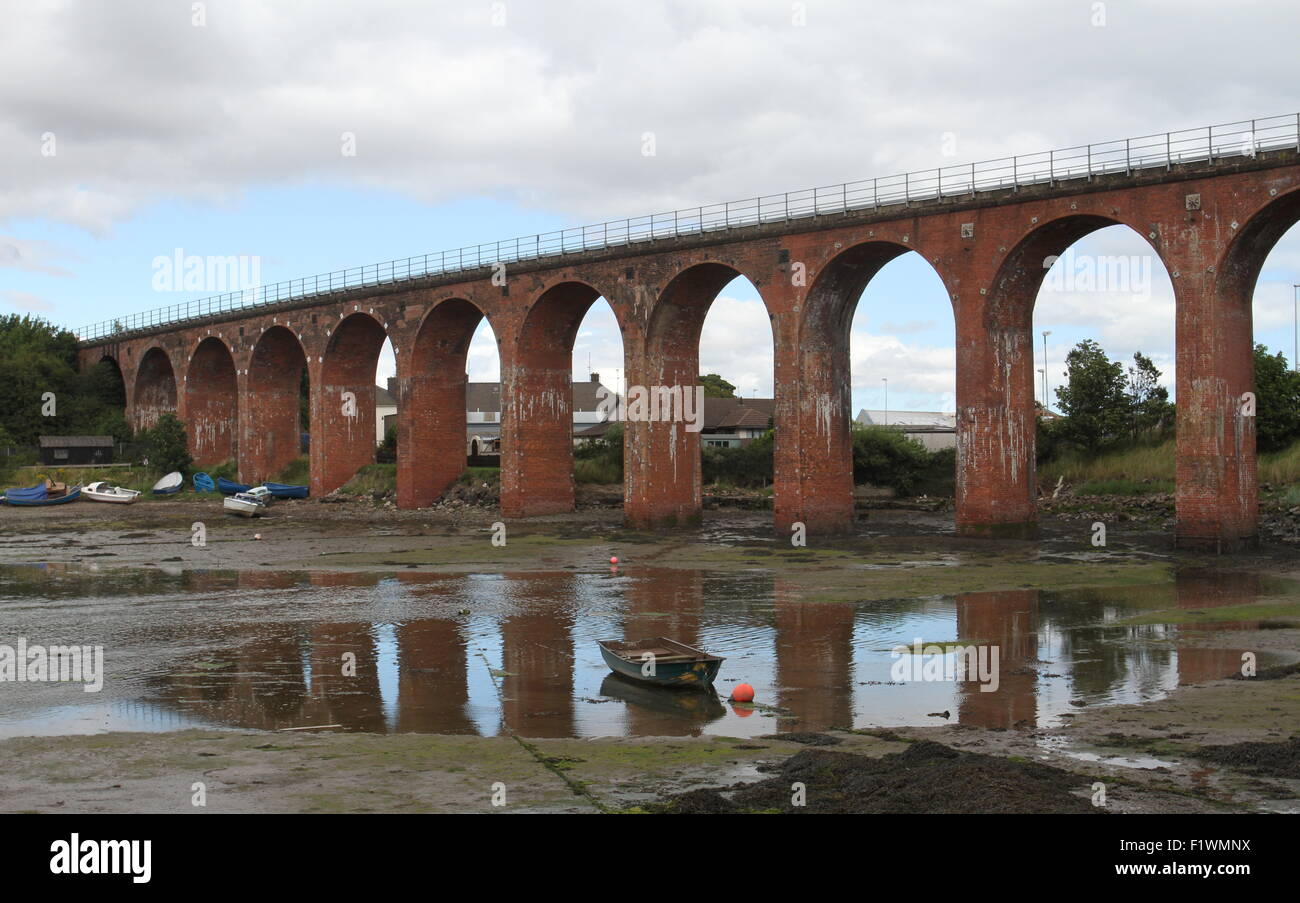 Brick viaduct at low tide Montrose Scotland August 2015 Stock Photo - Alamy