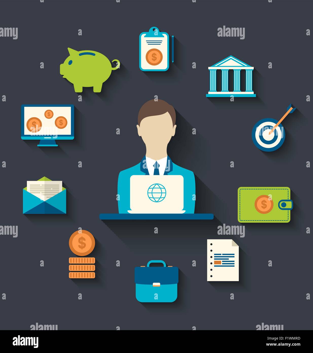 Bill icon financial item Stock Vector Images - Alamy