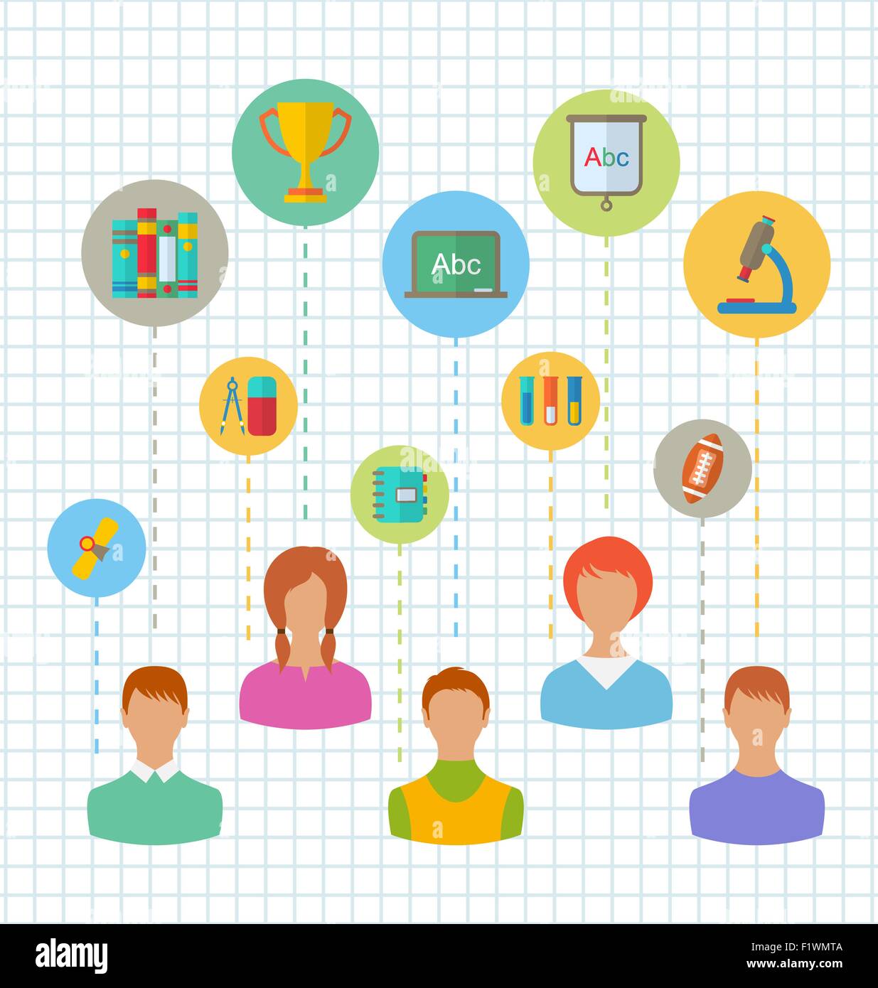 Schoolchildren and Education Element Stock Vector Image & Art - Alamy