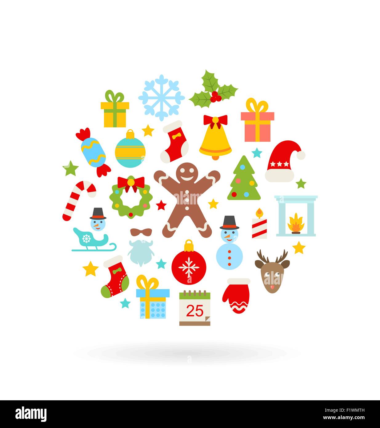 Christmas deer hat flat Stock Vector Images - Alamy