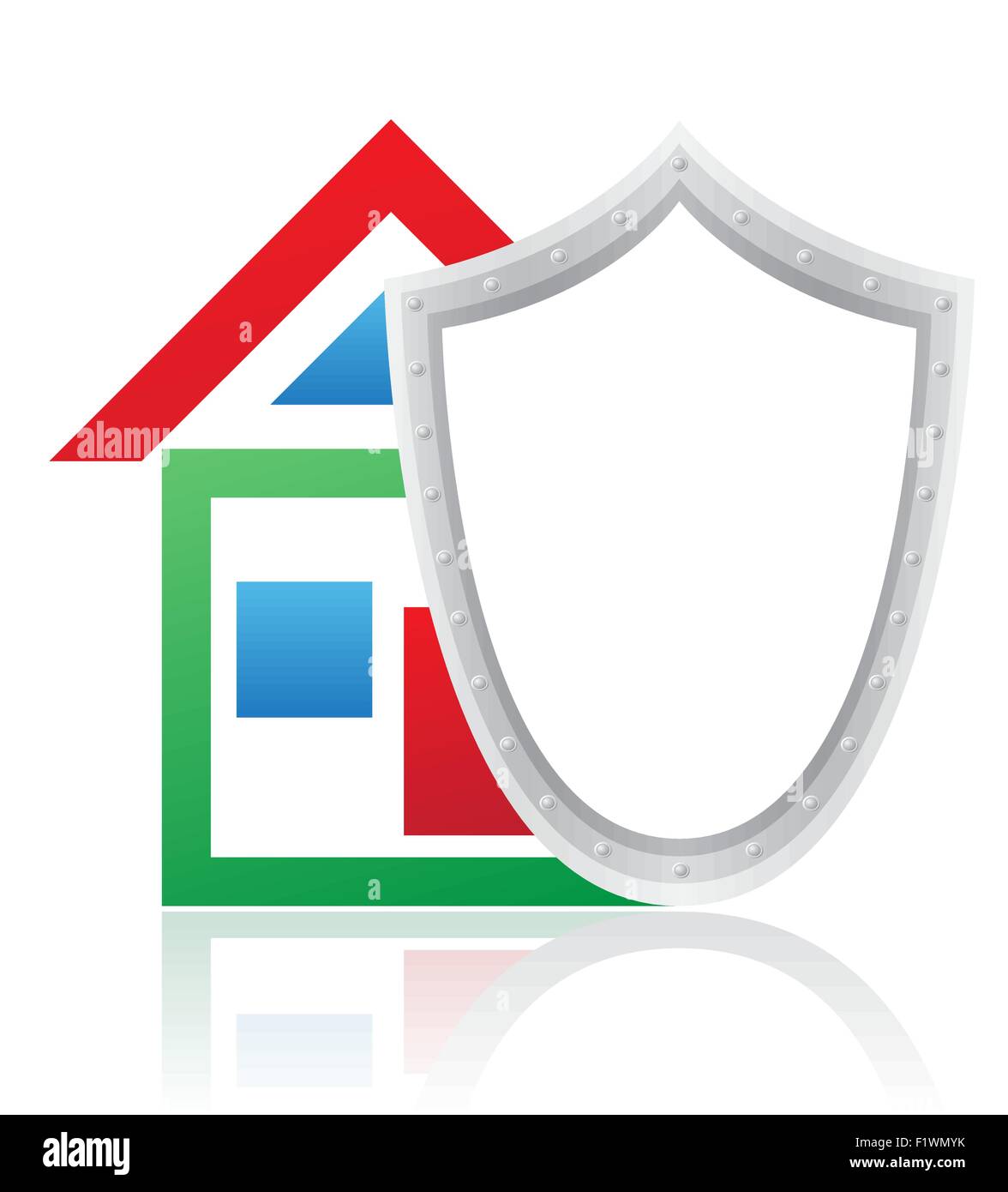 house and shield concept vector illustration isolated on white ...
