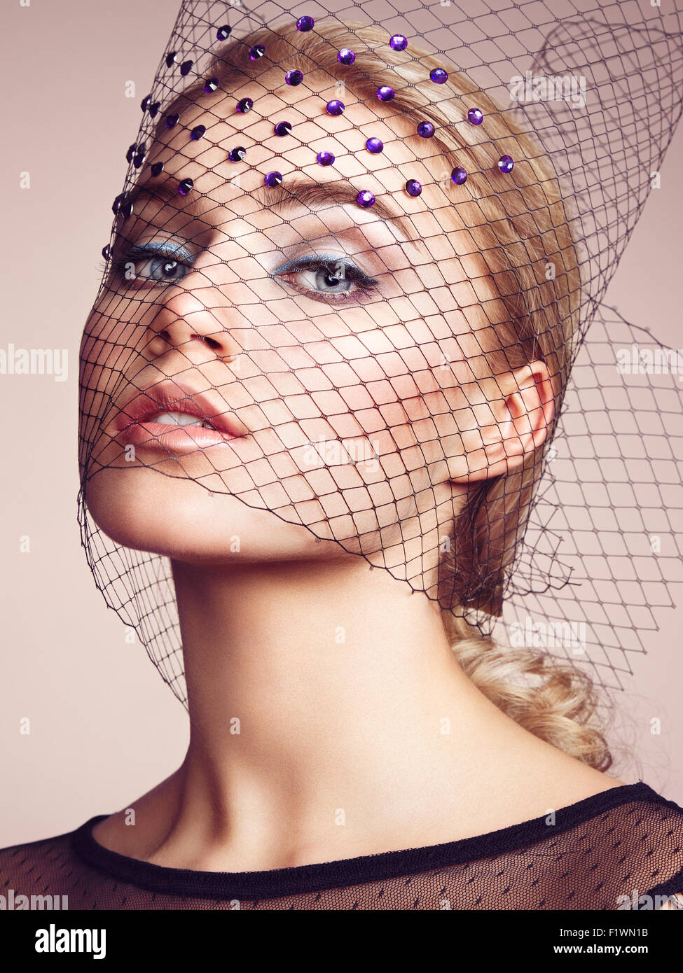 Portrait of young beautiful woman close up. Perfect makeup. Perfect ...