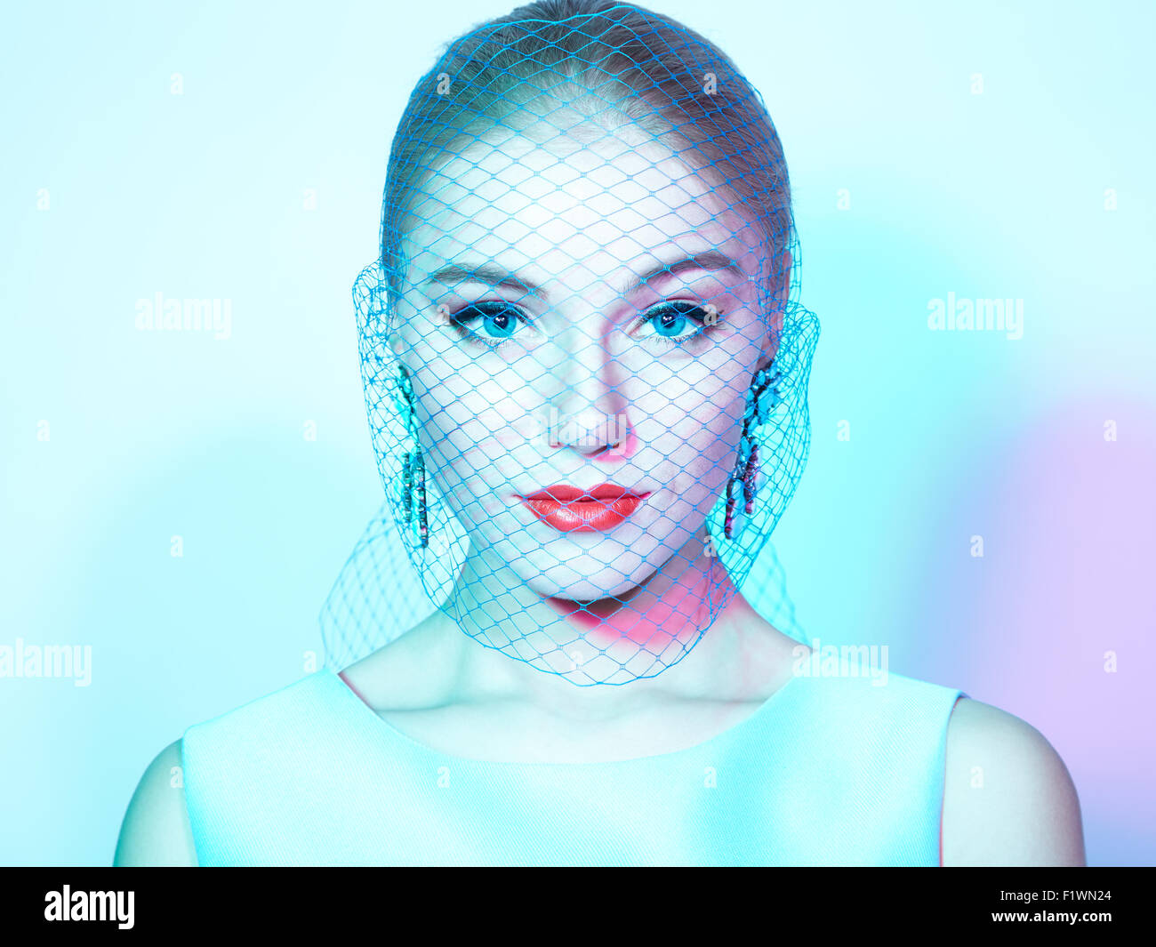 Portrait of young beautiful woman close up. Perfect makeup. Perfect ...