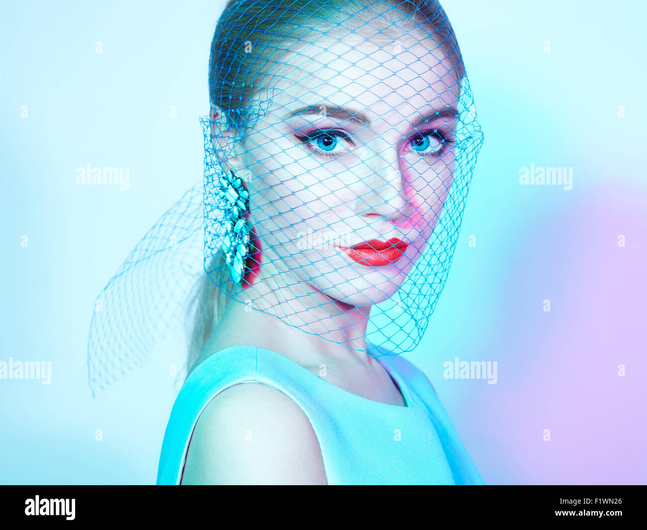 Portrait of young beautiful woman close up. Perfect makeup. Perfect ...