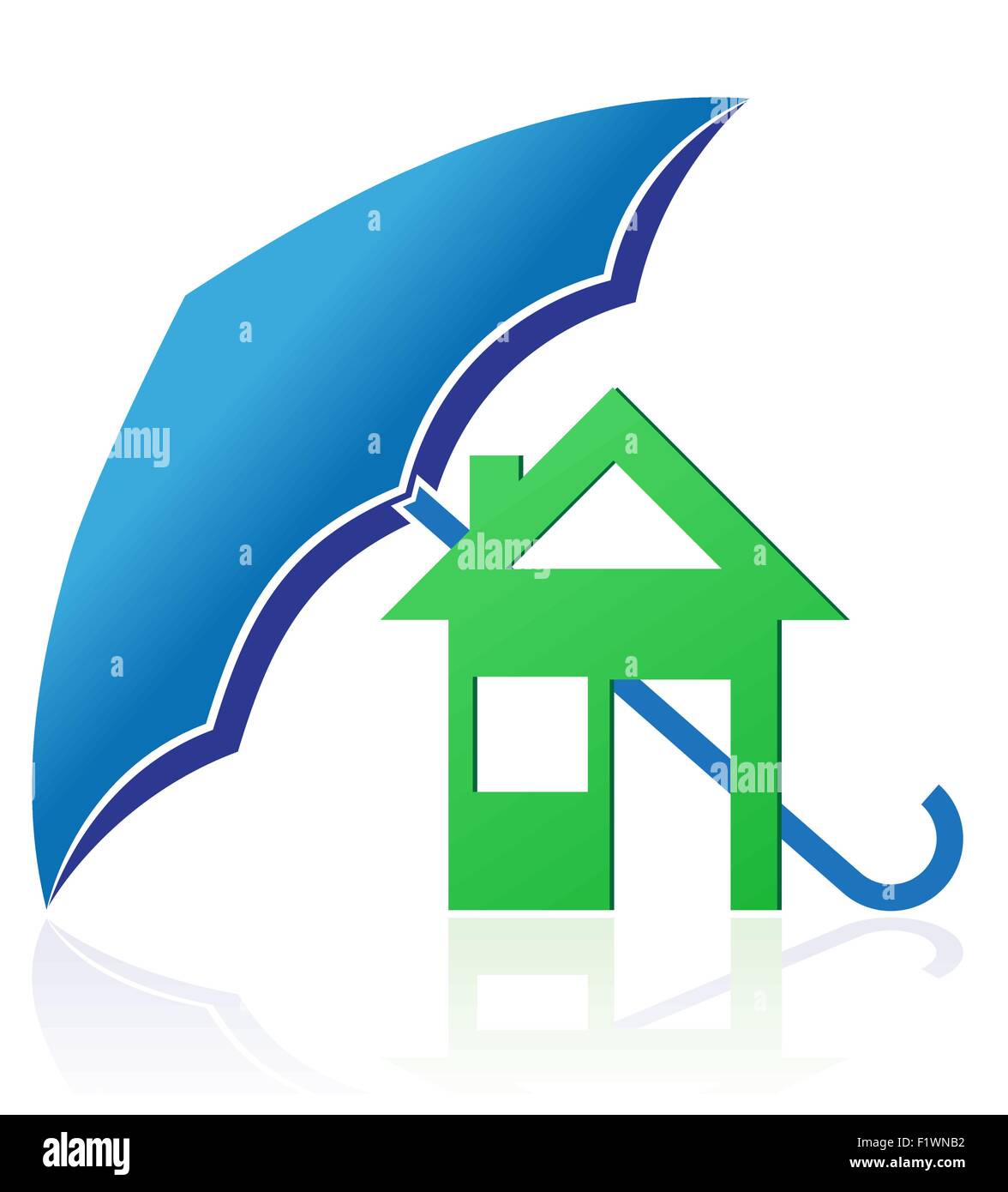house with umbrella concept vector illustration isolated on white ...