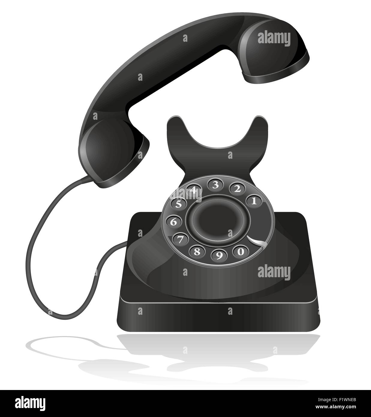 old phone vector illustration isolated on white background Stock Vector ...