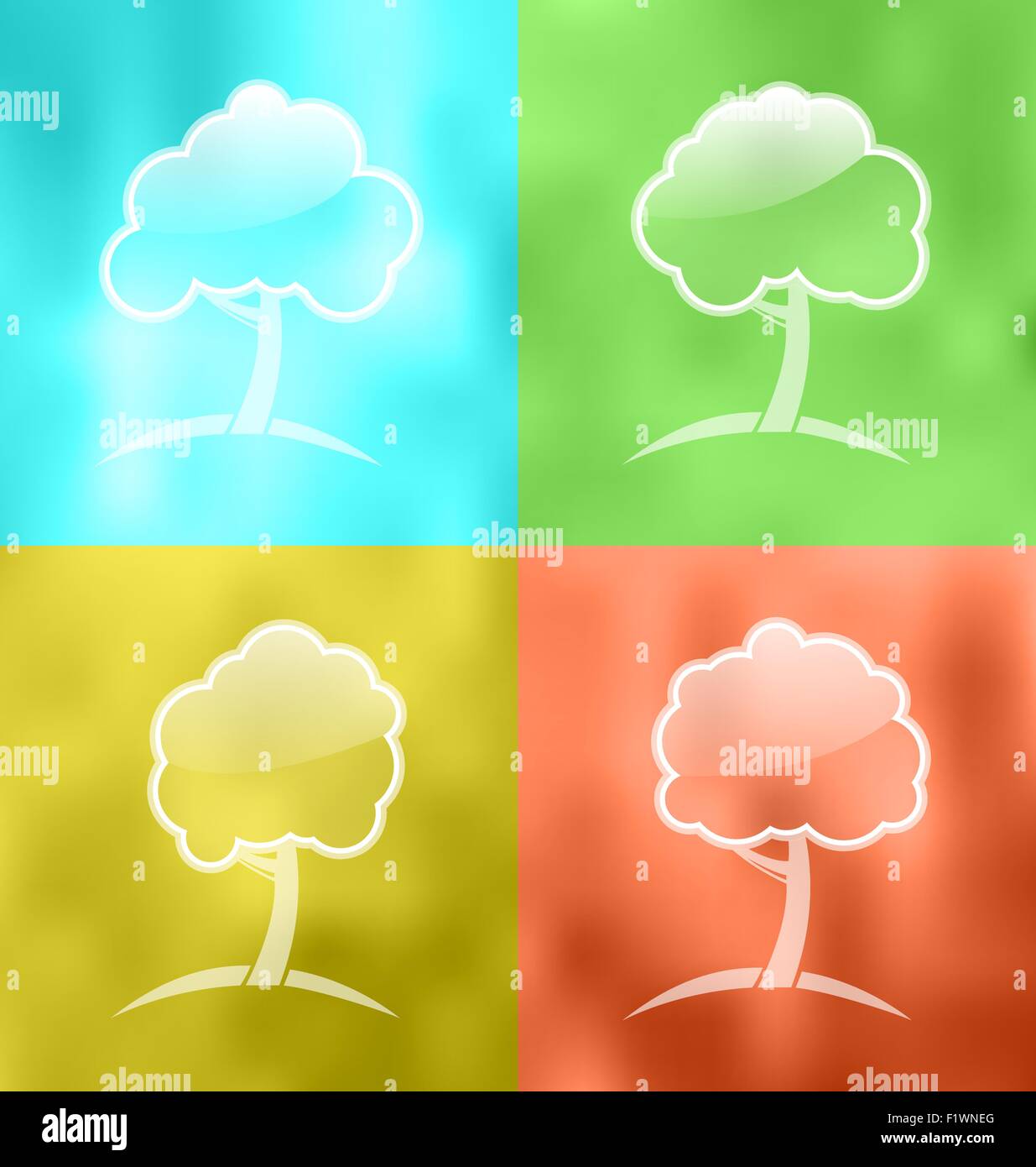 Group four trees Stock Vector Images - Alamy