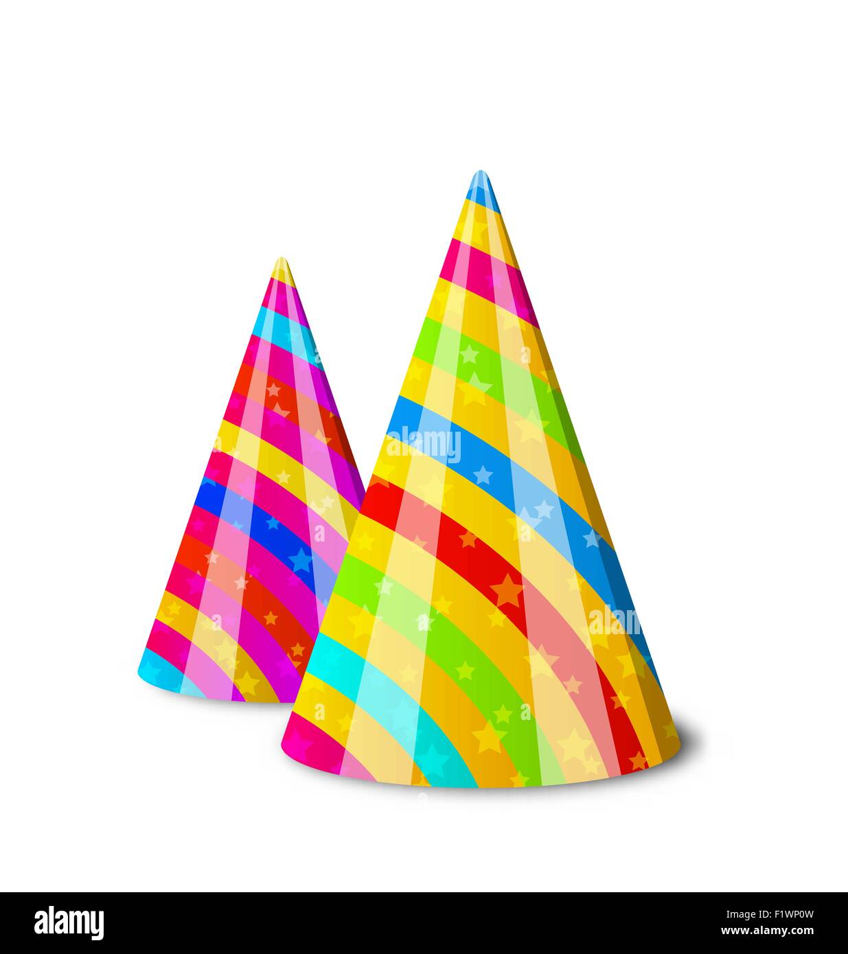 Colorful party hats for your holiday, isolated on white backgrou Stock ...