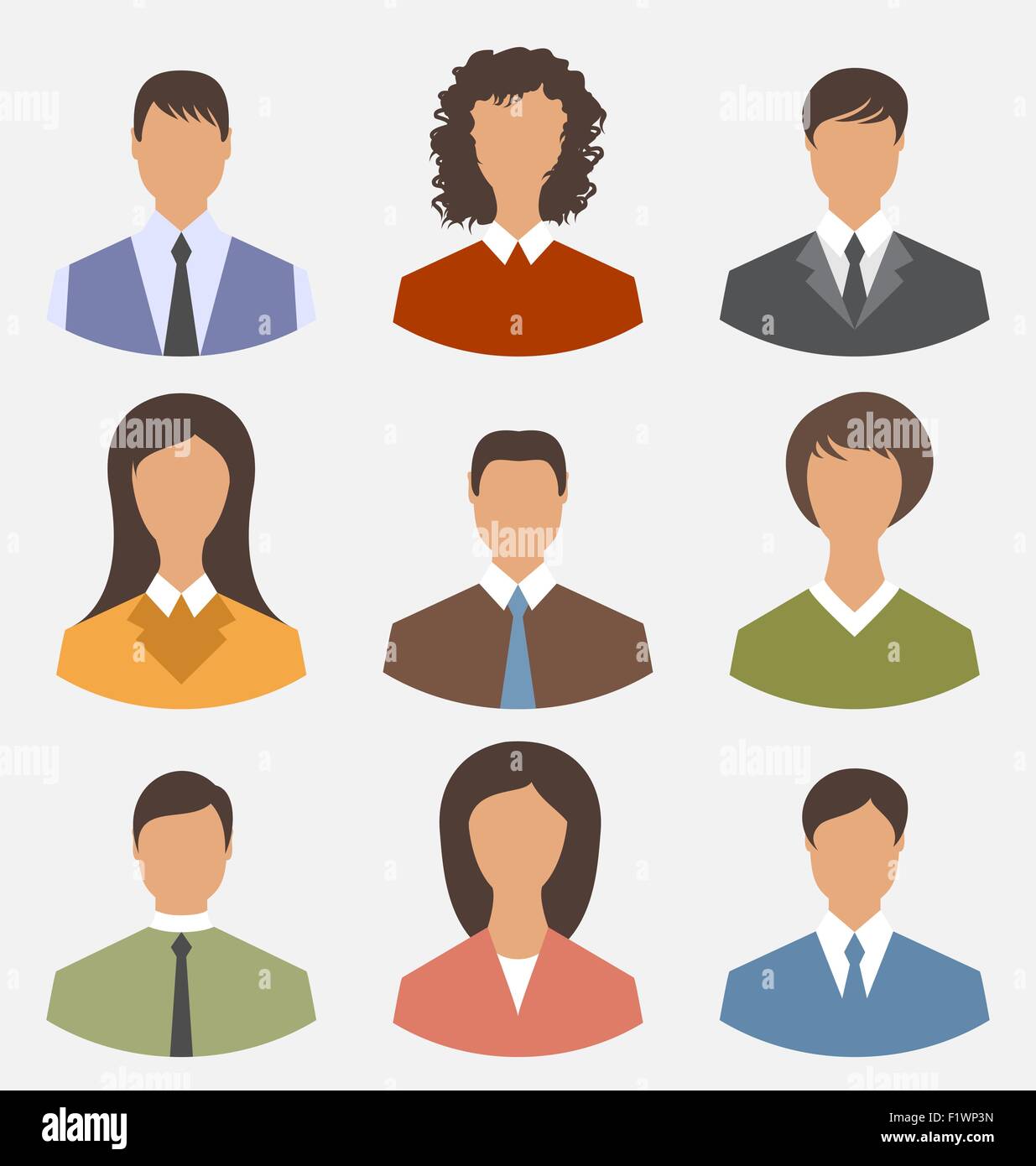 Avatar set front portrait office employee business people for we Stock ...