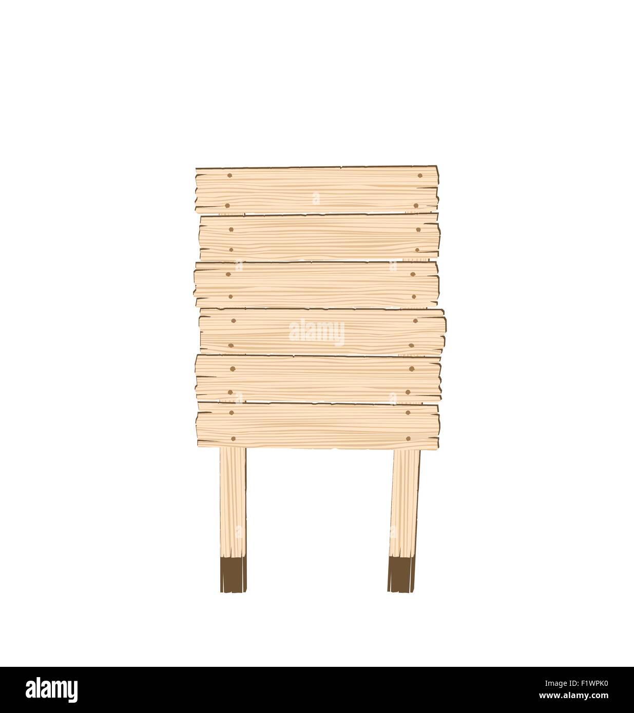 Empty wooden sign isolated on white background Stock Vector Image & Art ...